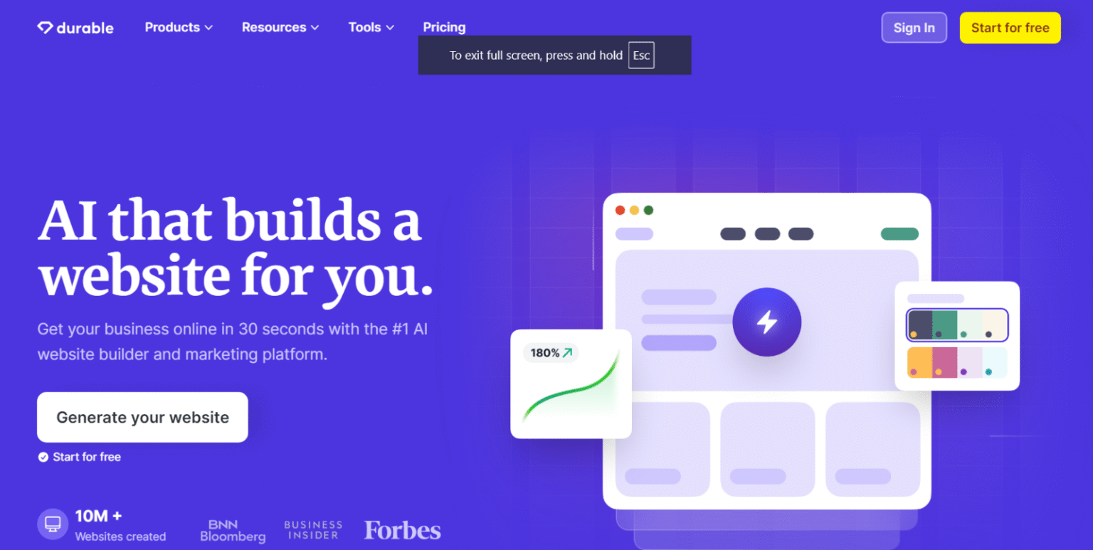 Durable Review: Features, Pricing, and Alternatives 2025