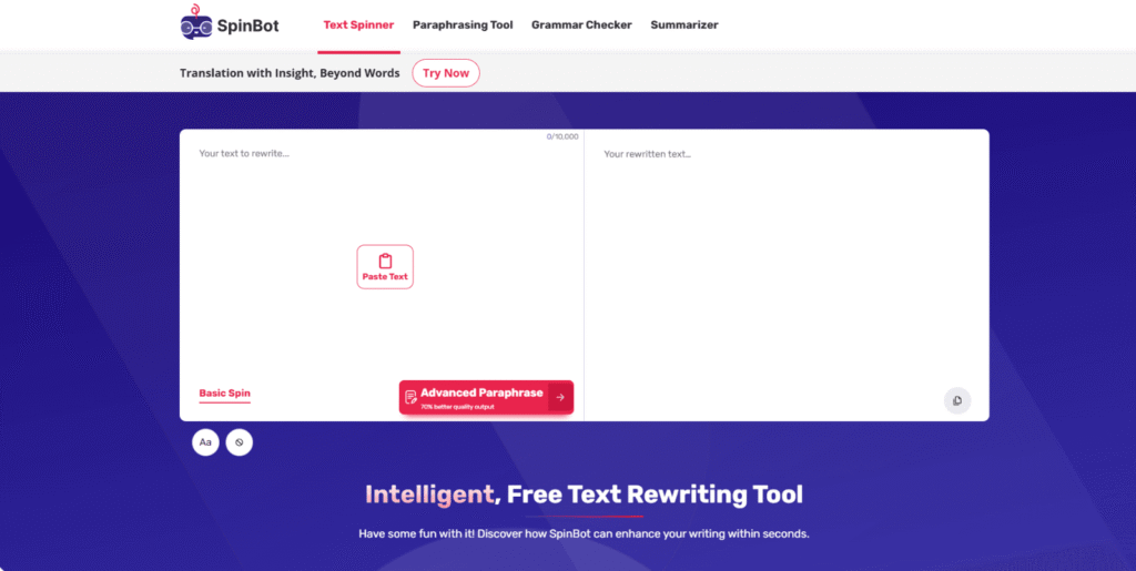 SpinBot Paraphraser: Simplifying Text Rewriting and Summarization