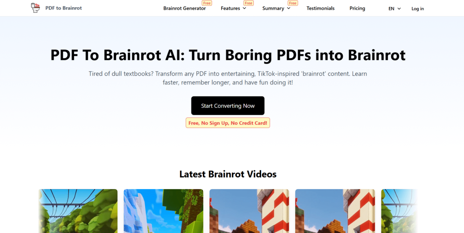 PDF To Brainrot Review: Features, Pricing, and Alternatives 2025